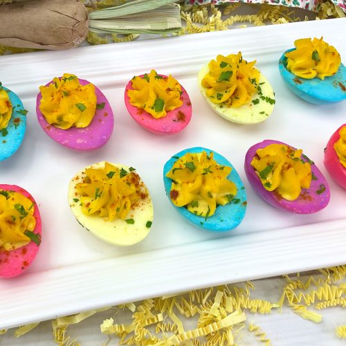Pastel Easter Deviled Eggs Mixin Mamas