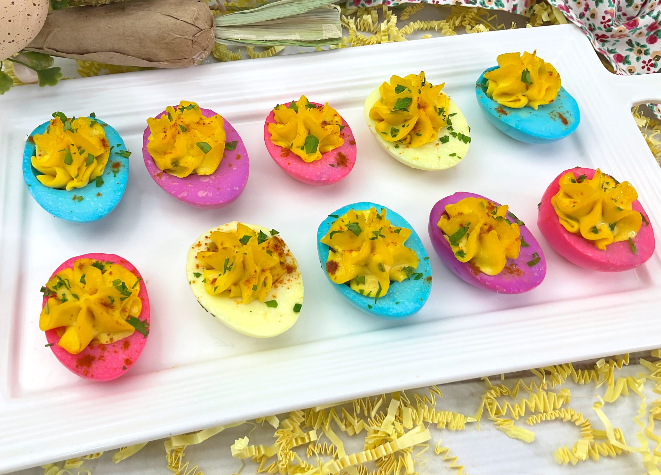 Pastel Easter Deviled Eggs Mixin Mamas