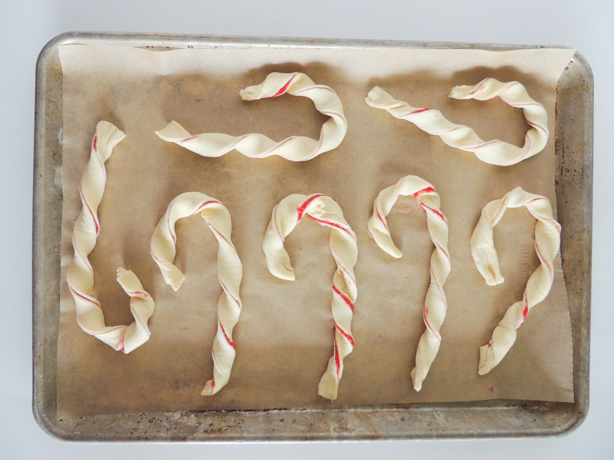 Puff Pastry Candy Cane - Mixin Mamas