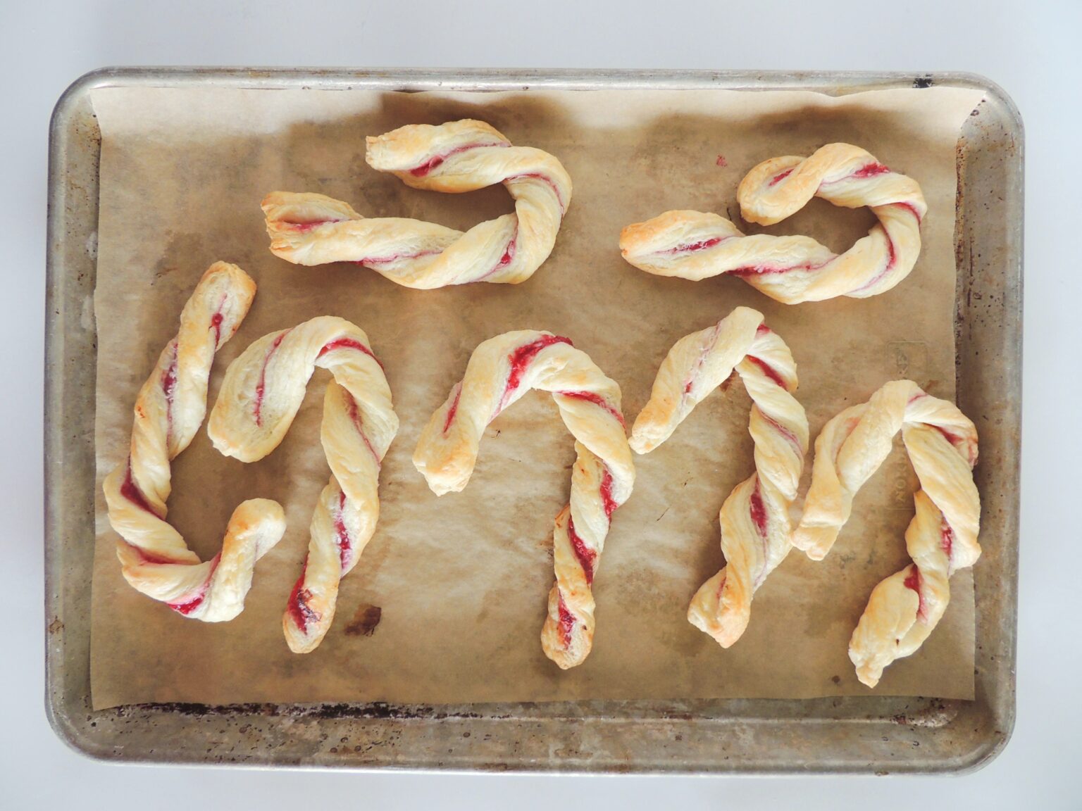 Puff Pastry Candy Cane - Mixin Mamas