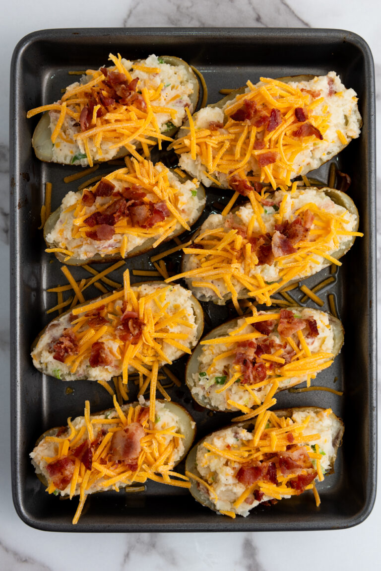 Loaded Twice Baked Potatoes - Mixin Mamas