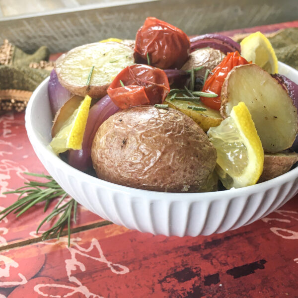 Easy Roasted Rustic Potatoes - Mixin Mamas