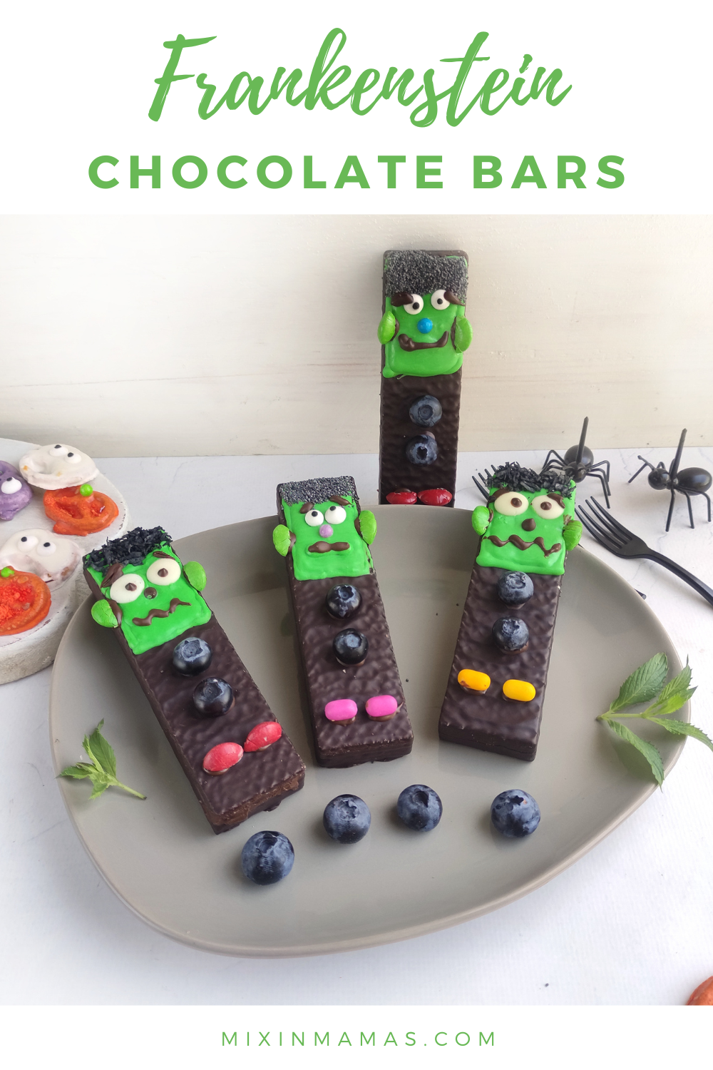 Frankenstein Chocolate Bars - Mixin Mamas